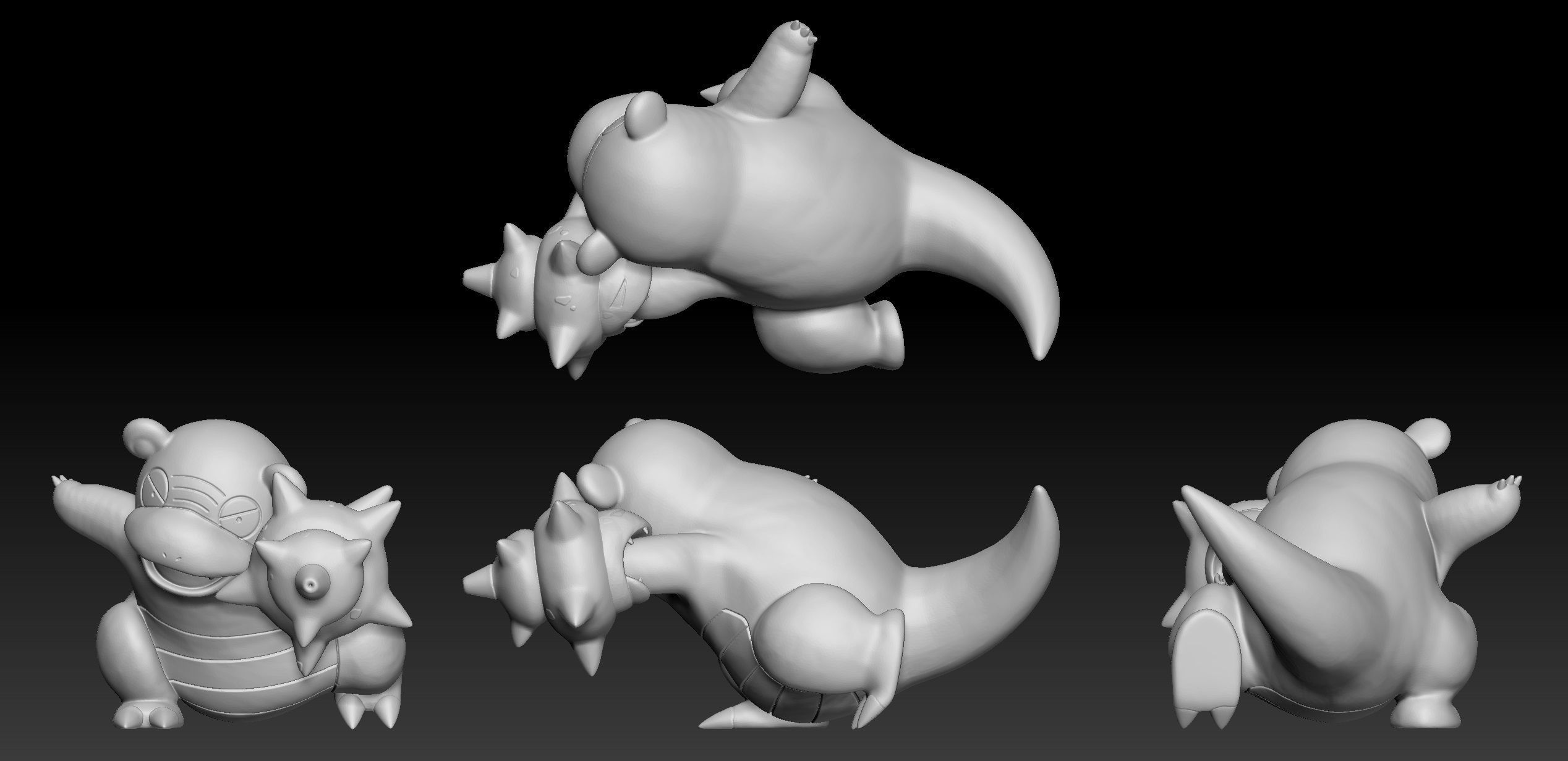 Pokemon Galarian Slowpoke Slowbro Slowking 3D model 3D printable | CGTrader