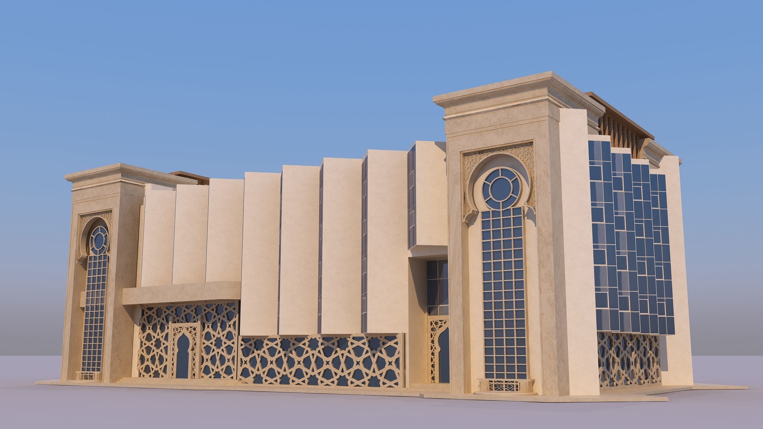 0170 - Islamic Facade Building 3D model | CGTrader