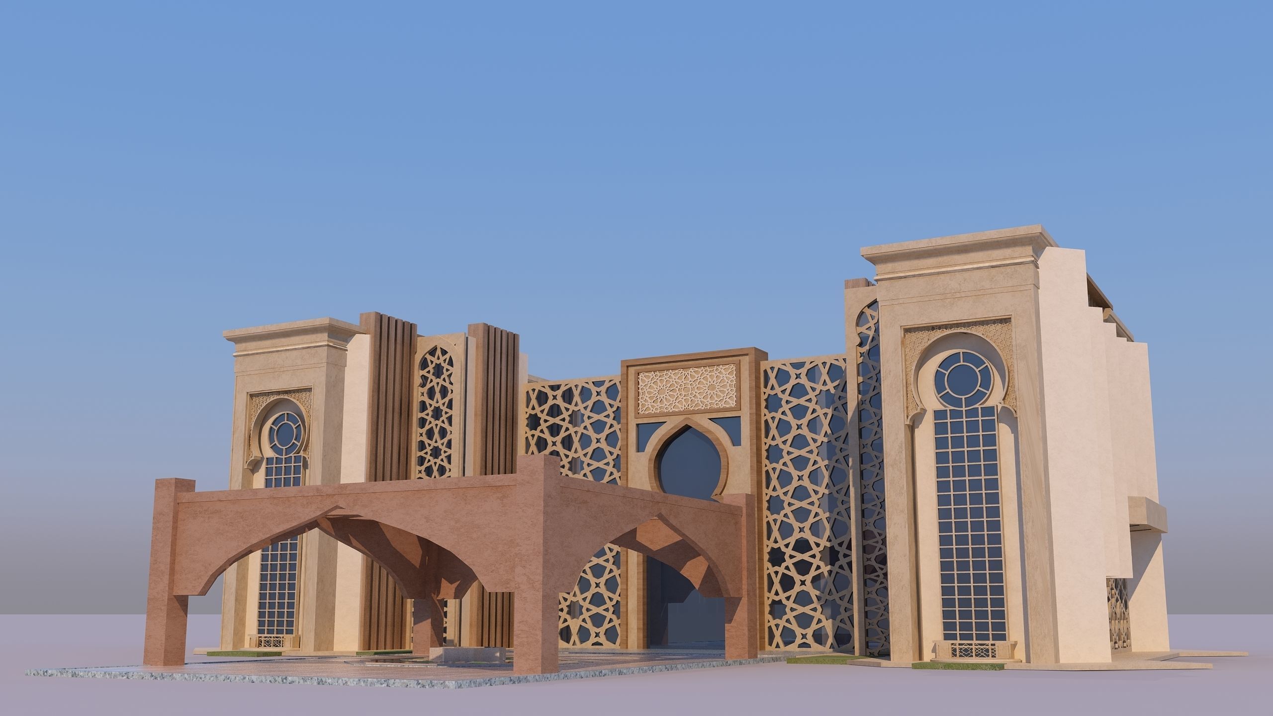 0170 - Islamic Facade Building 3D model | CGTrader
