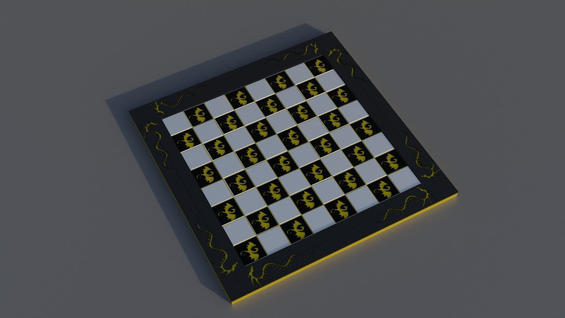 Dragon Chess Board - Dragon Pattern 3D Chess Board Stl 3D model 3D ...