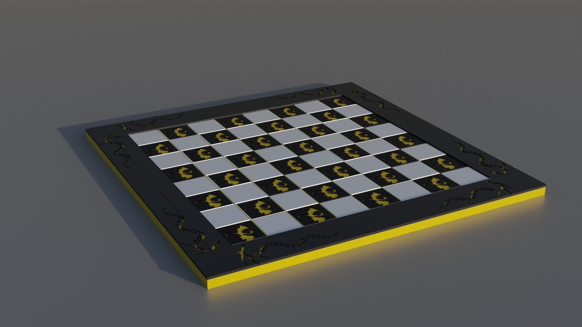 Dragon Chess Board - Dragon Pattern 3D Chess Board Stl 3D model 3D ...