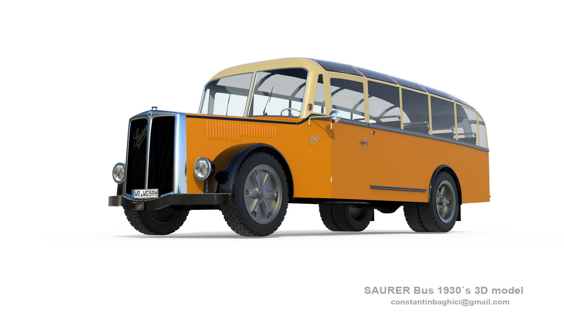 Saurer Autobus 1930s 3D model | CGTrader