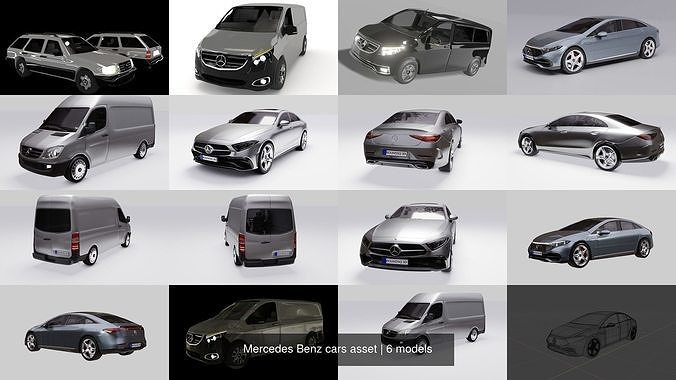 3D Model Collection Mercedes Benz cars asset VR / AR / low-poly | CGTrader