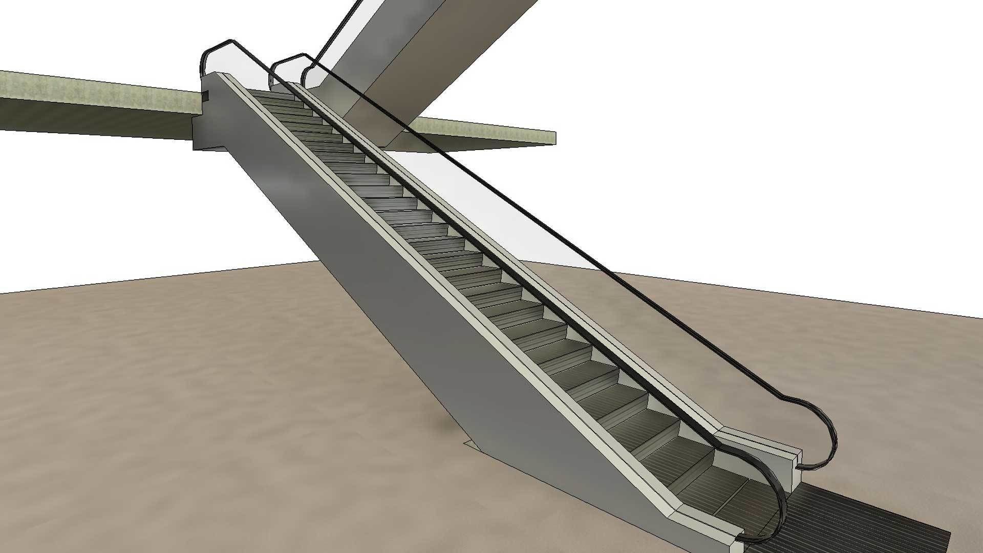 Parametric Two Level Based Escalator Revit Family 3D model | CGTrader