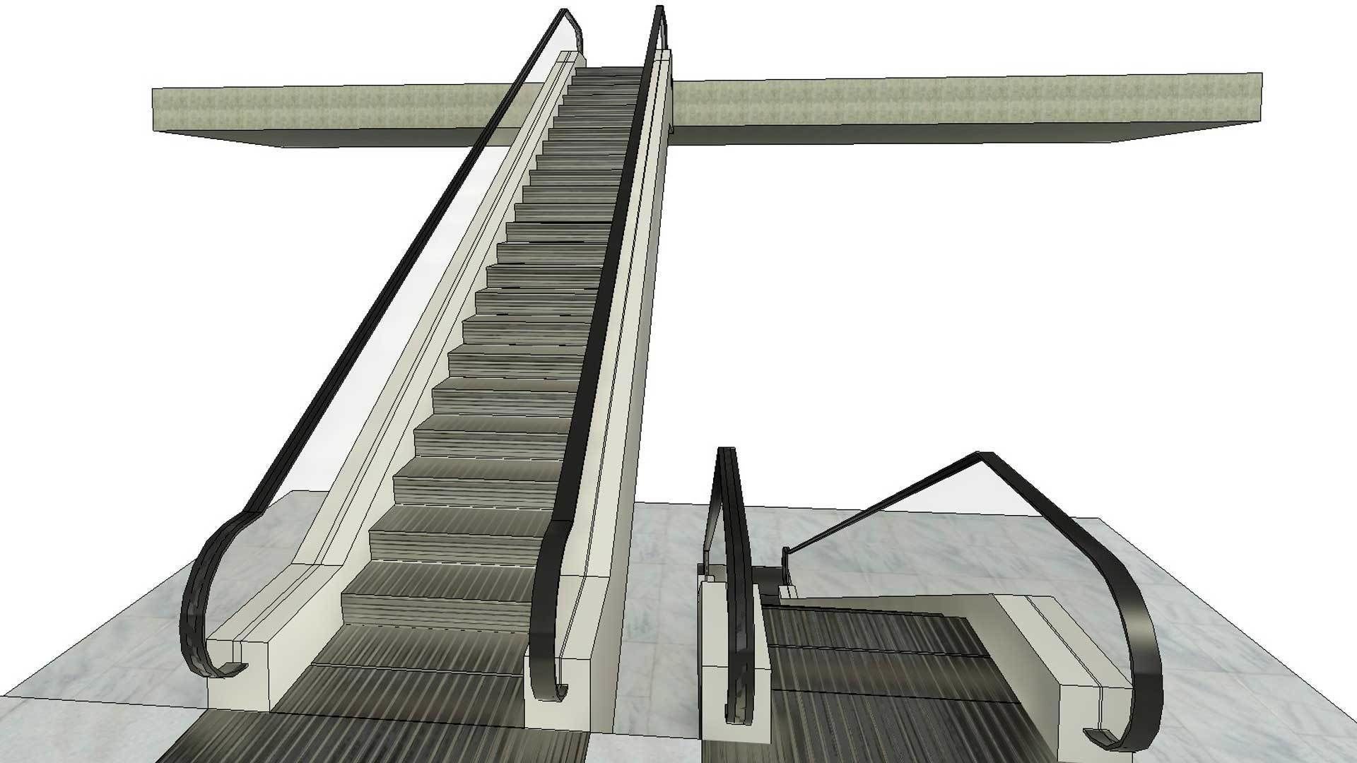 Parametric Two Level Based Escalator Revit Family 3D model | CGTrader