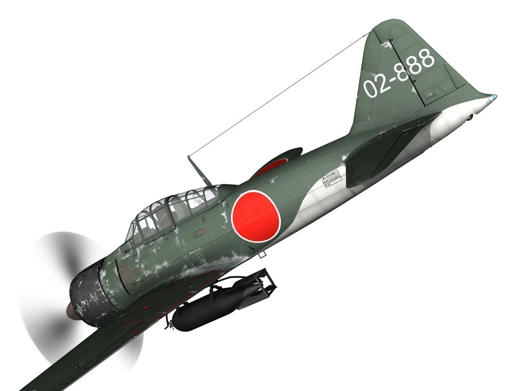 Mitsubishi A6M2 Sen Baku - Kamikaze Unit 3D model | CGTrader