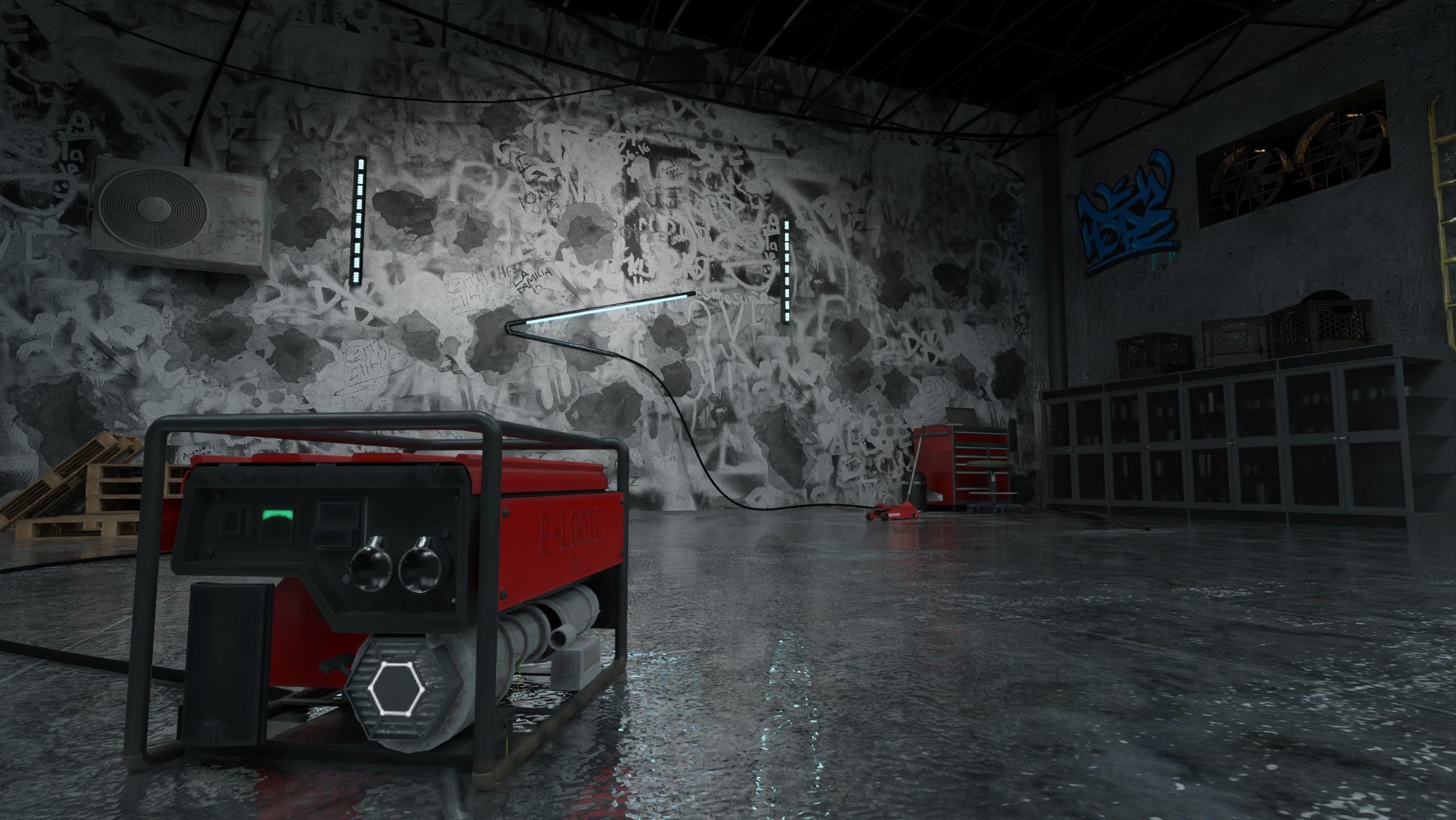 Detailed Car Garage 3D Blender File Textured FBX OBJ MTL Files 3D model ...