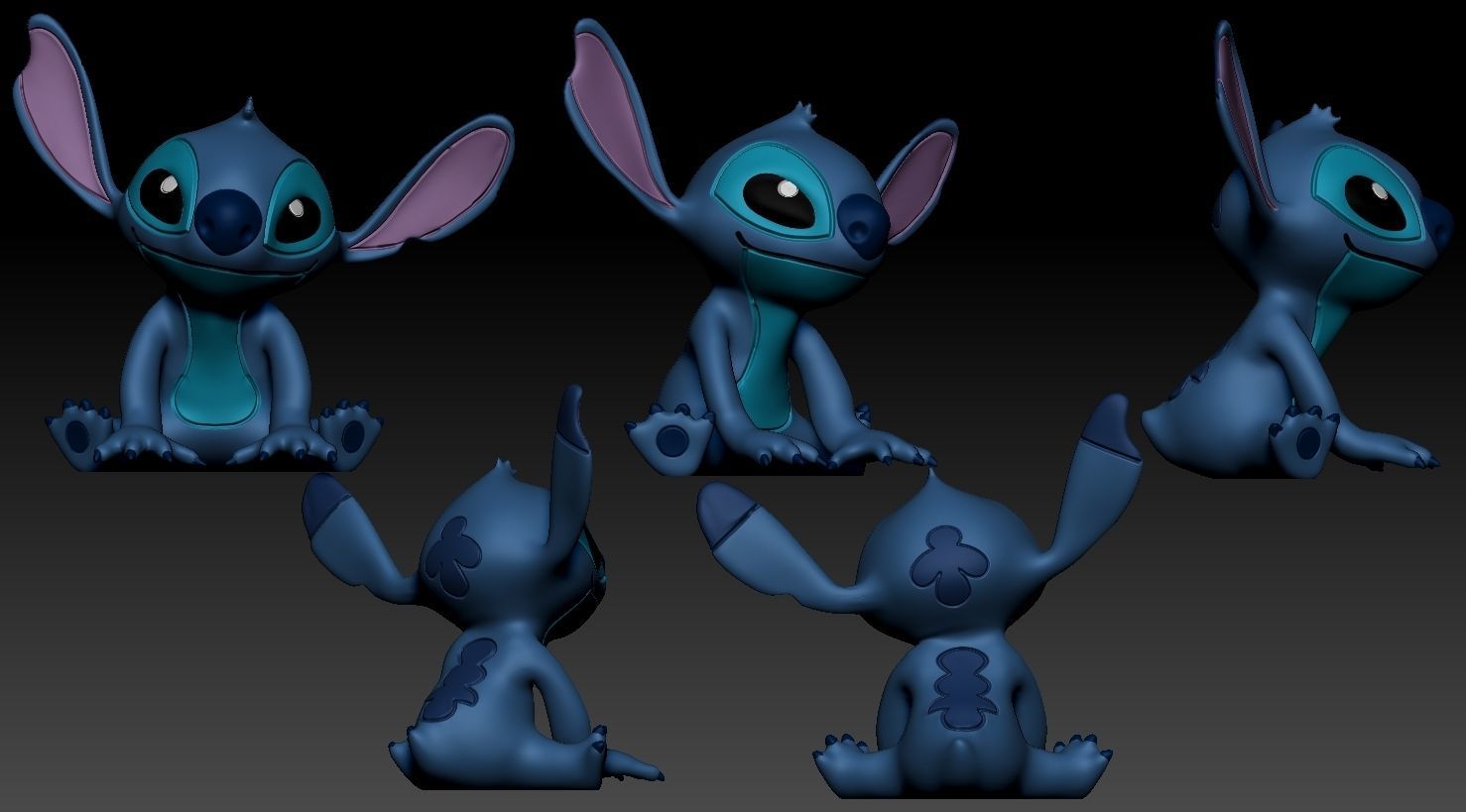 Stitch Sit 3D model 3D printable | CGTrader
