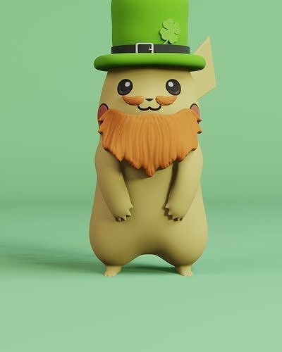 Pikachu Saint Patrick free 3D model 3D printable | CGTrader