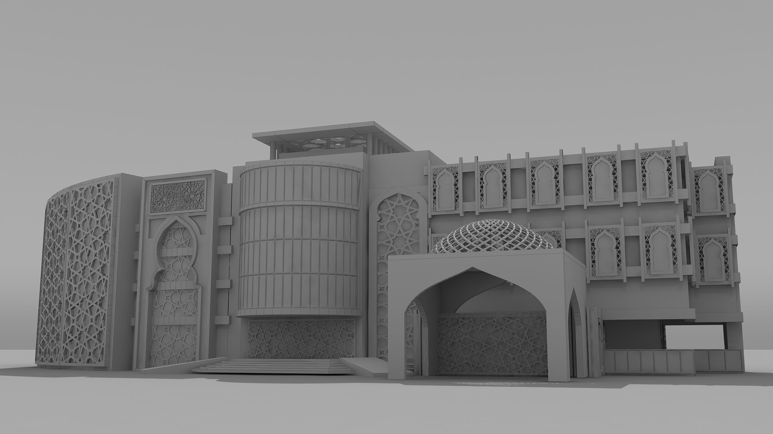 0171 - Islamic Facade Building 3D model | CGTrader