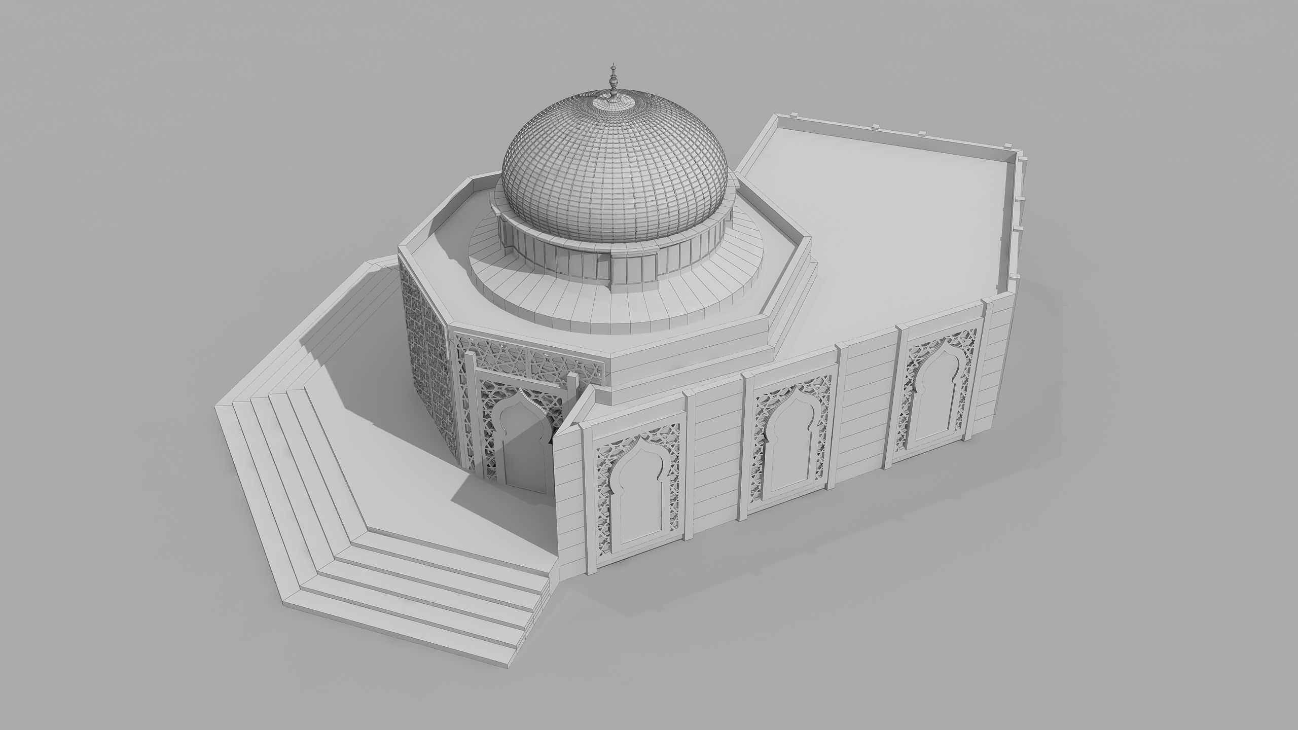 0172 - Islamic Facade Building 3D model | CGTrader