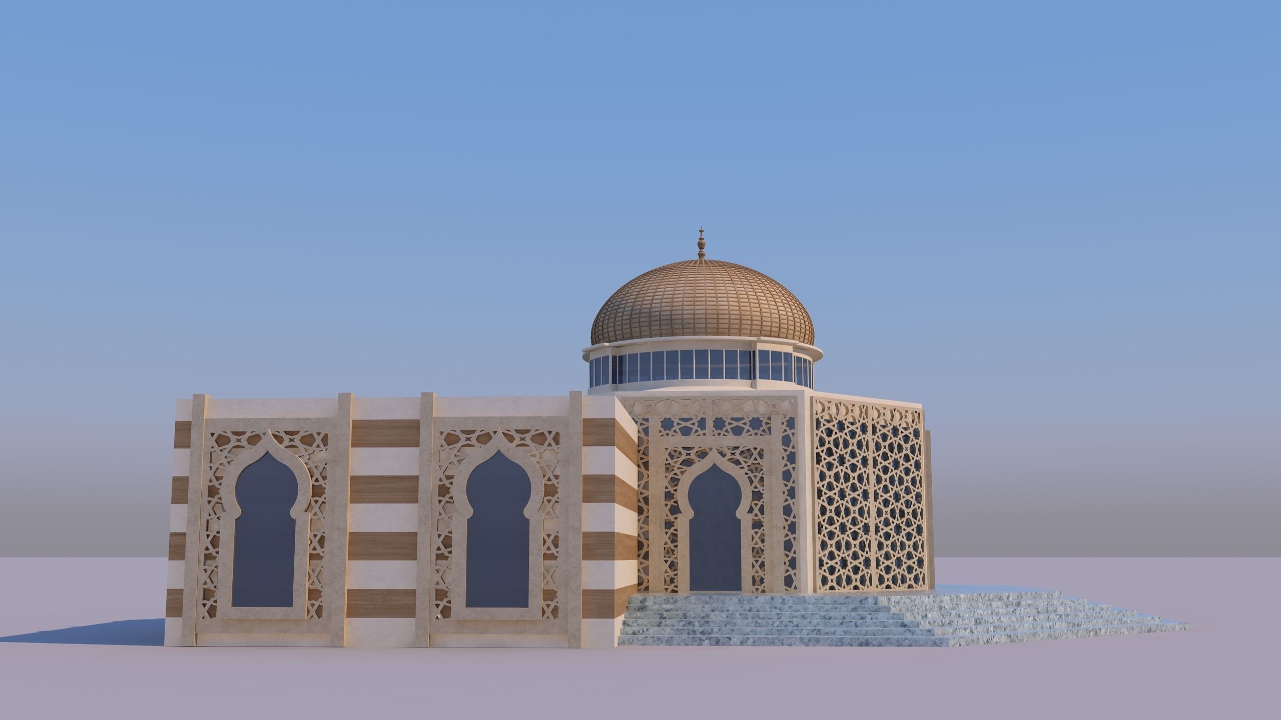 0172 - Islamic Facade Building 3D model | CGTrader