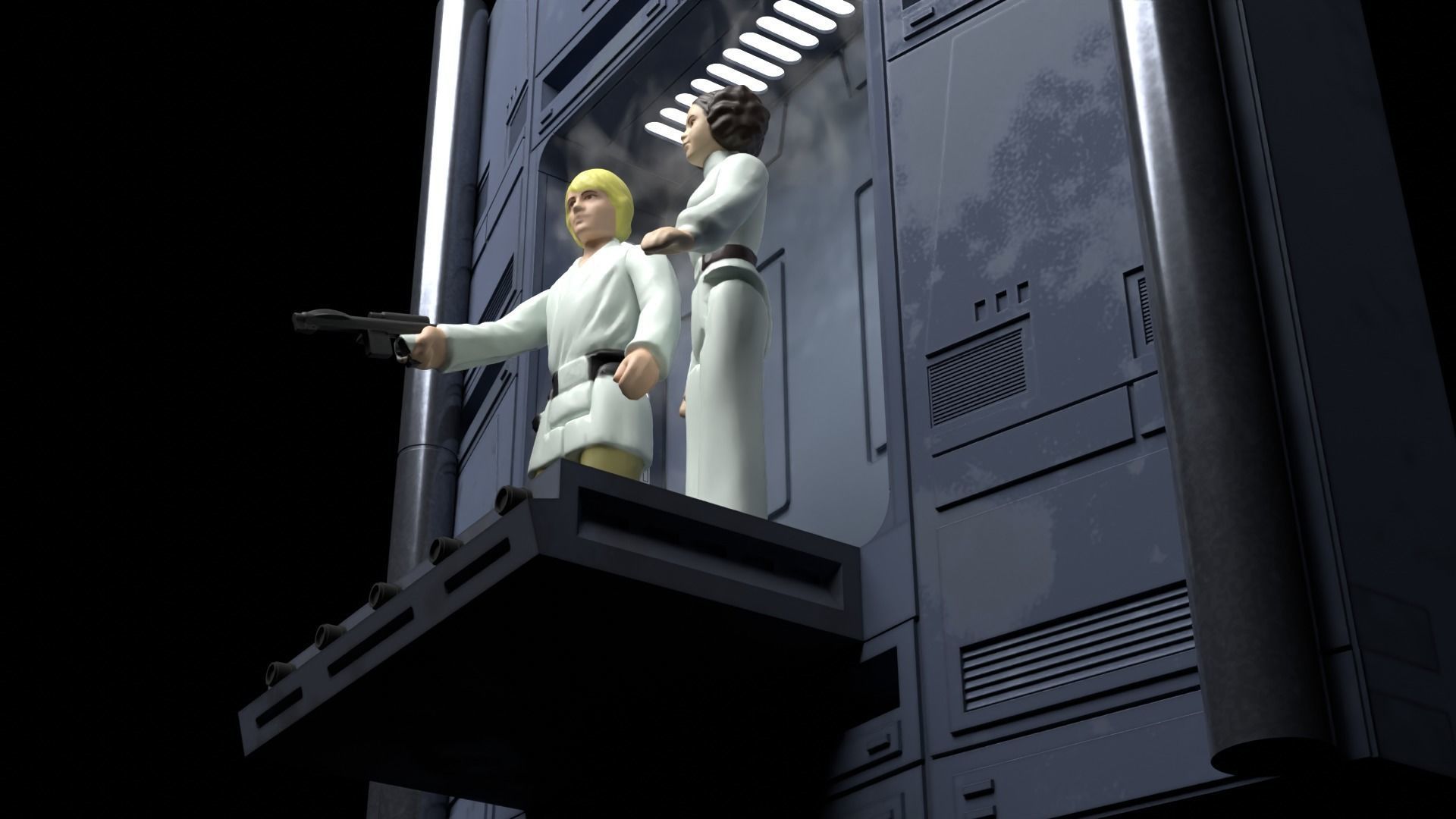 Set 2a - Death Star Extention Bridge 1-12 scale Blackseries 3D model 3D ...