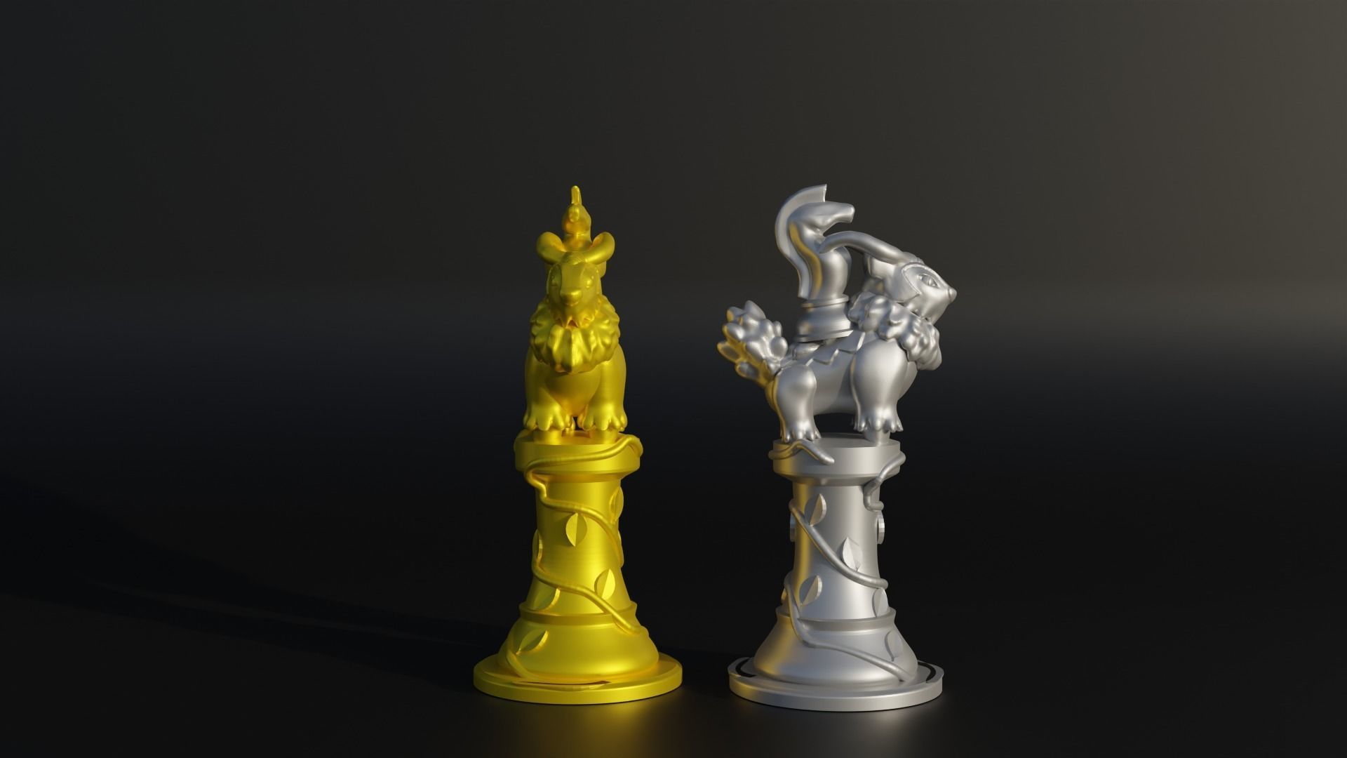 Pokemon Chess Set- Nature Pokemon Chess With 6 Different Model 3D model ...