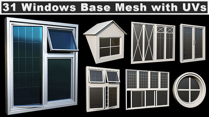 3D model 31 Windows Base Mesh with UVs VR / AR / low-poly | CGTrader