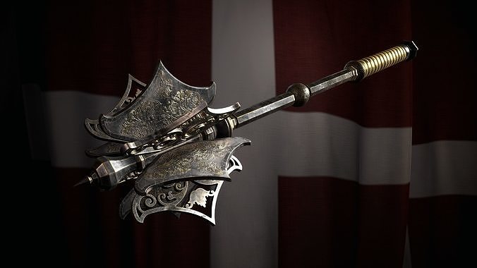 3D model Medieval templar battle mace Game ready VR / AR / low-poly ...