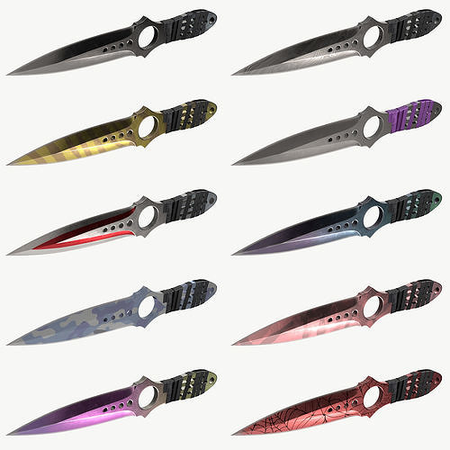 Skeleton Knifes Set 3D model | CGTrader