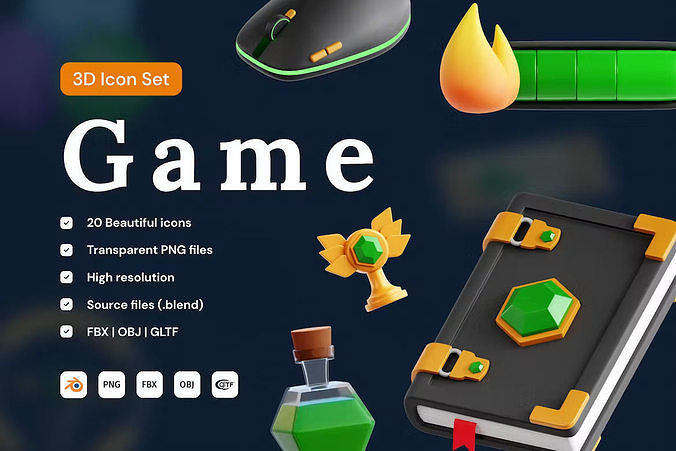 Game 3D Icon Set 3D model | CGTrader