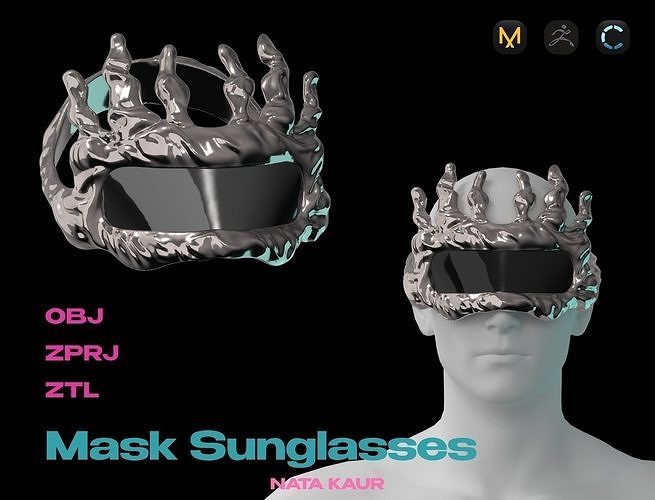 Mask Sunglasses Marvelous Designer Fashion Clothes Accessories 3D model ...