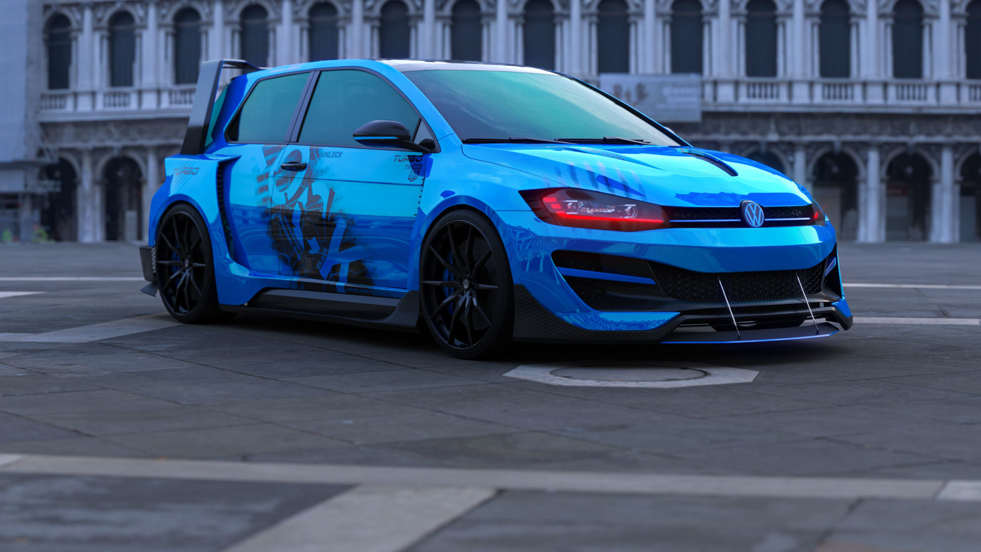 3D model wide body car golf gti VR / AR / low-poly | CGTrader
