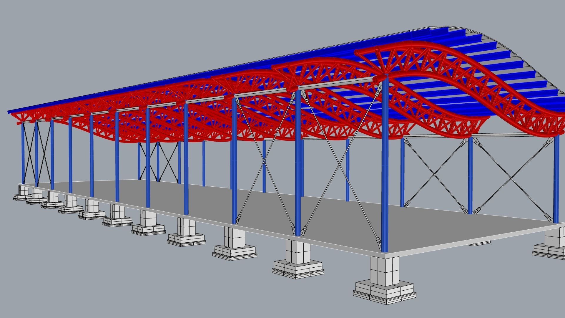 Steel Truss Building 3D model | CGTrader