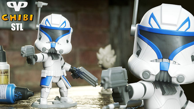 Captain Rex Chibi STL for 3D Printing ChibiSTL 3DXM 3D model 3D ...