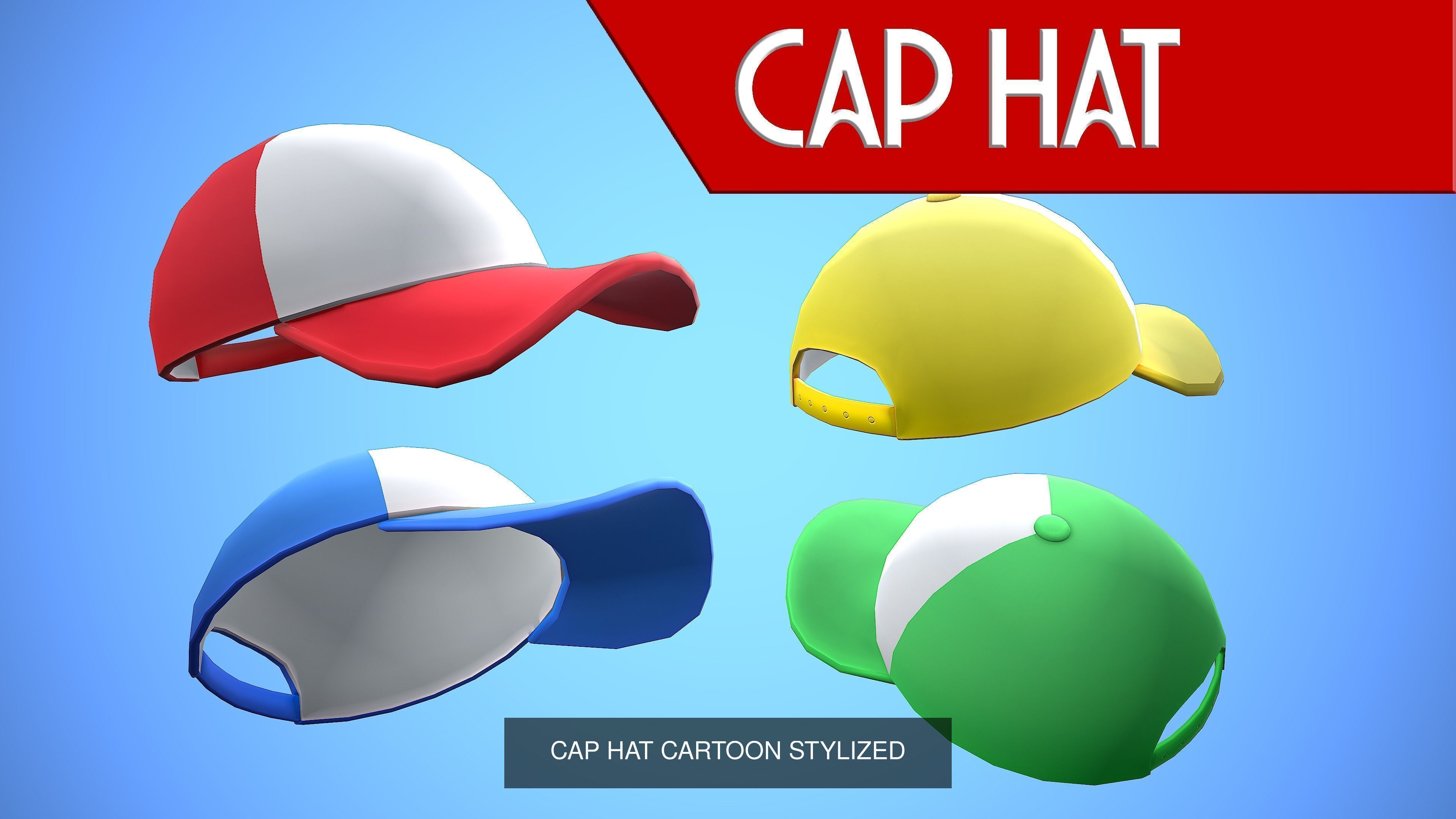 HAT PACK COLLECTION CARTOON STYLIZED | CGTrader