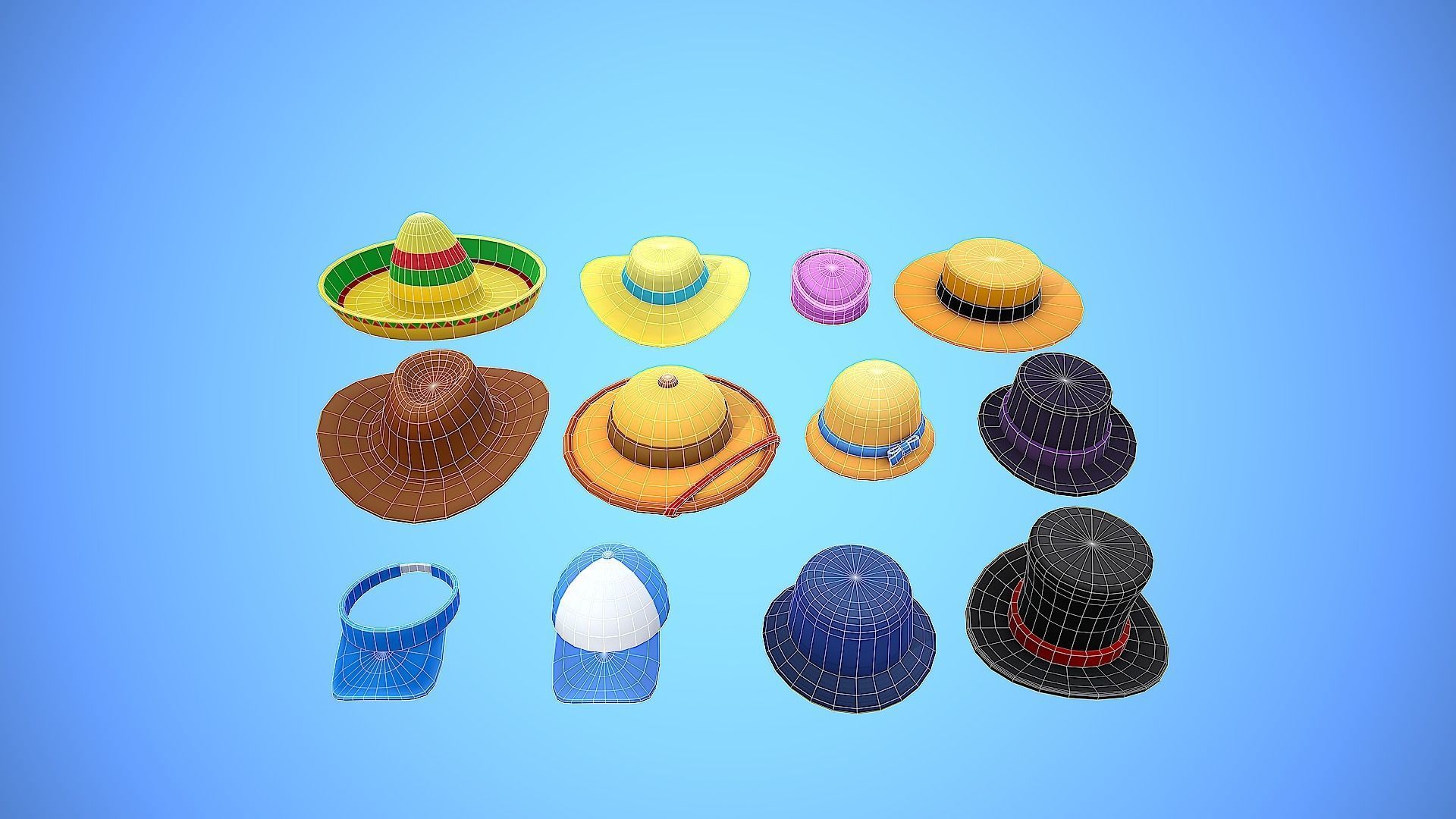 HAT PACK COLLECTION CARTOON STYLIZED | CGTrader