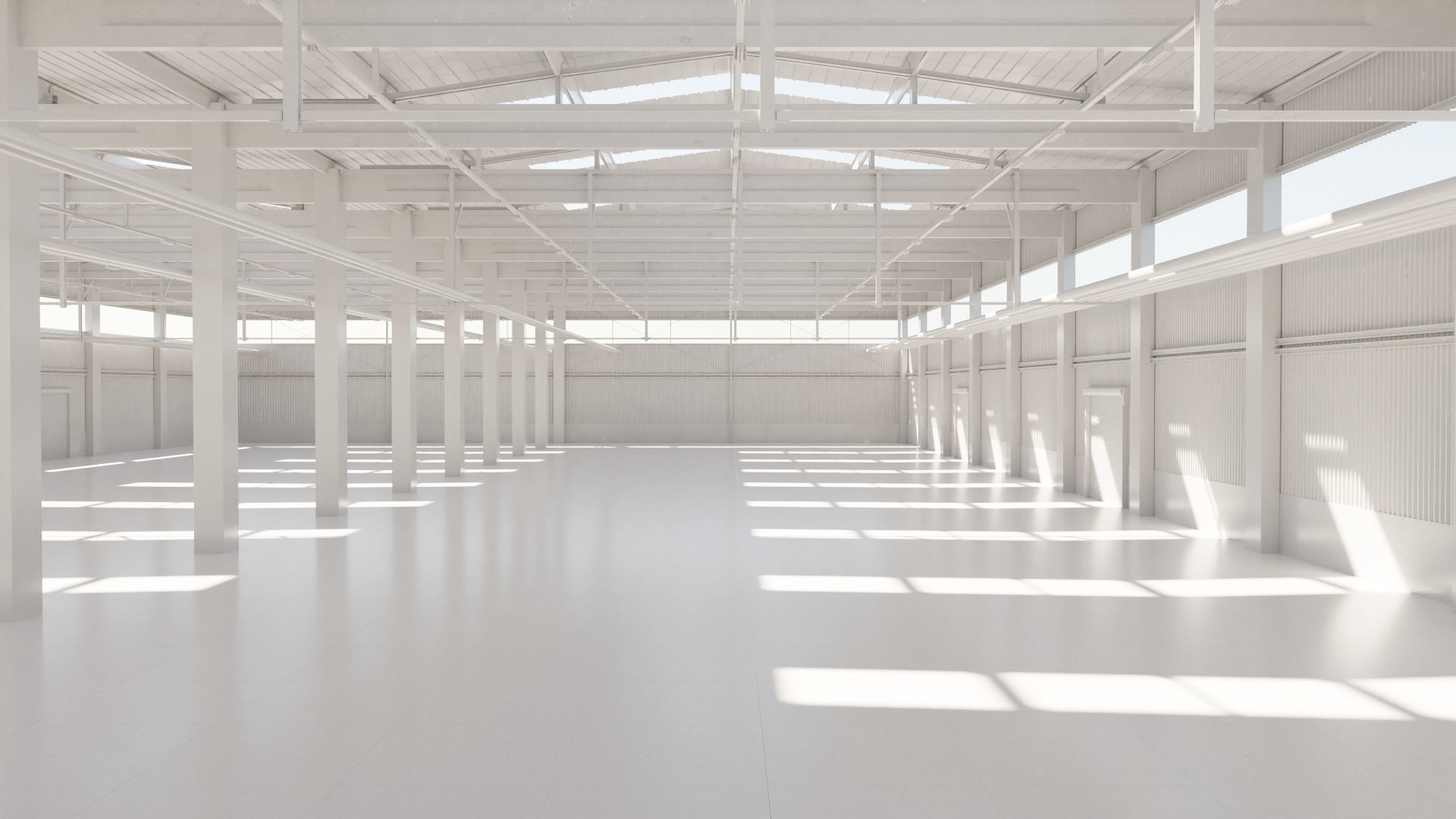 Warehouse Interior industrial building for technical marketing 3D model ...