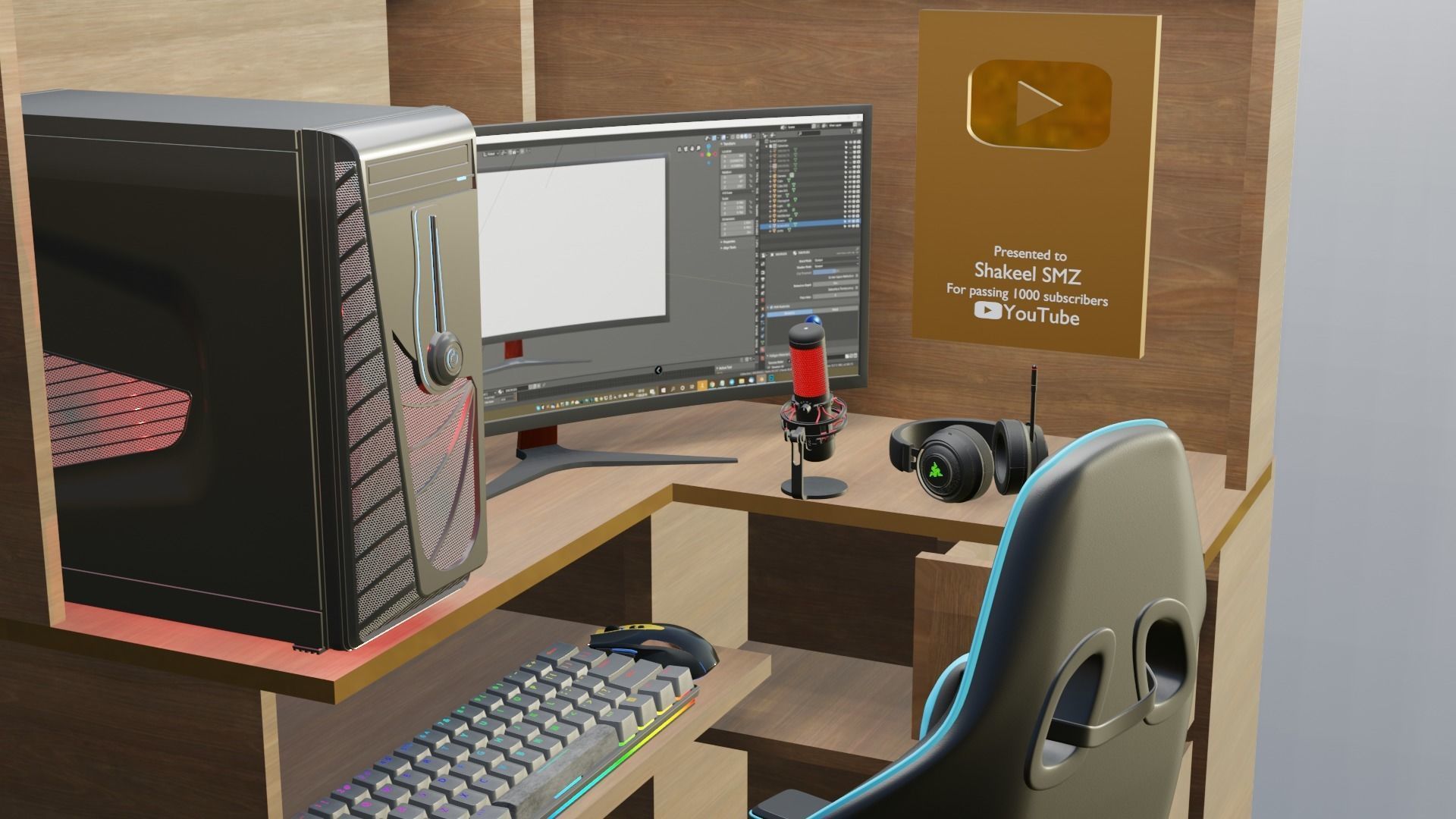 Gaming Computer Setup 3D model | CGTrader