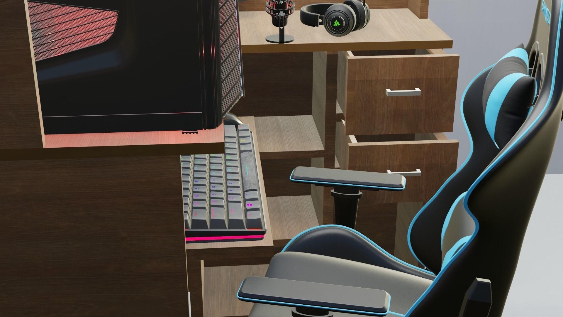 Gaming Computer Setup 3D model | CGTrader