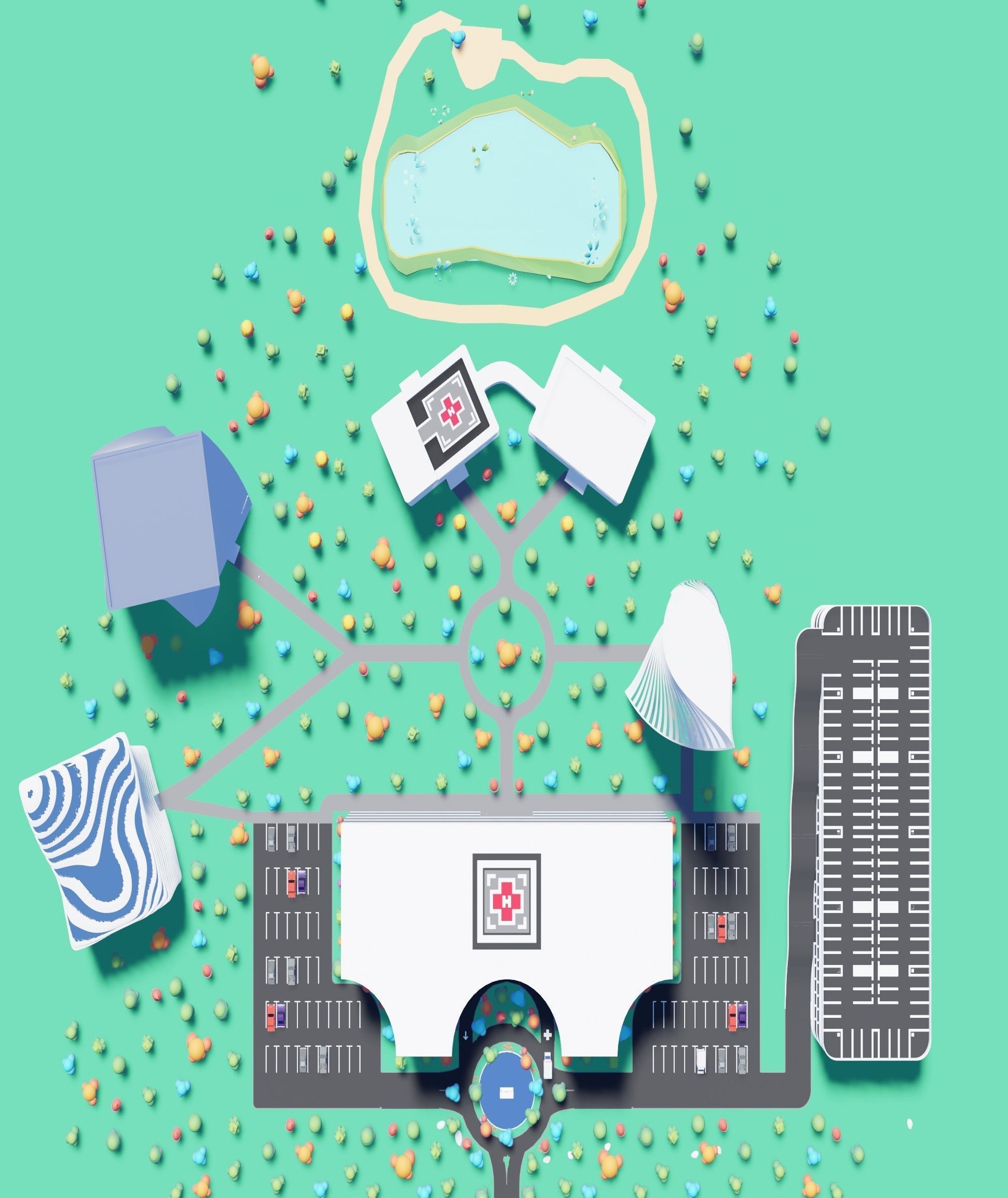 3D model A beautiful Low poly Virtual City for Games and Websites VR ...