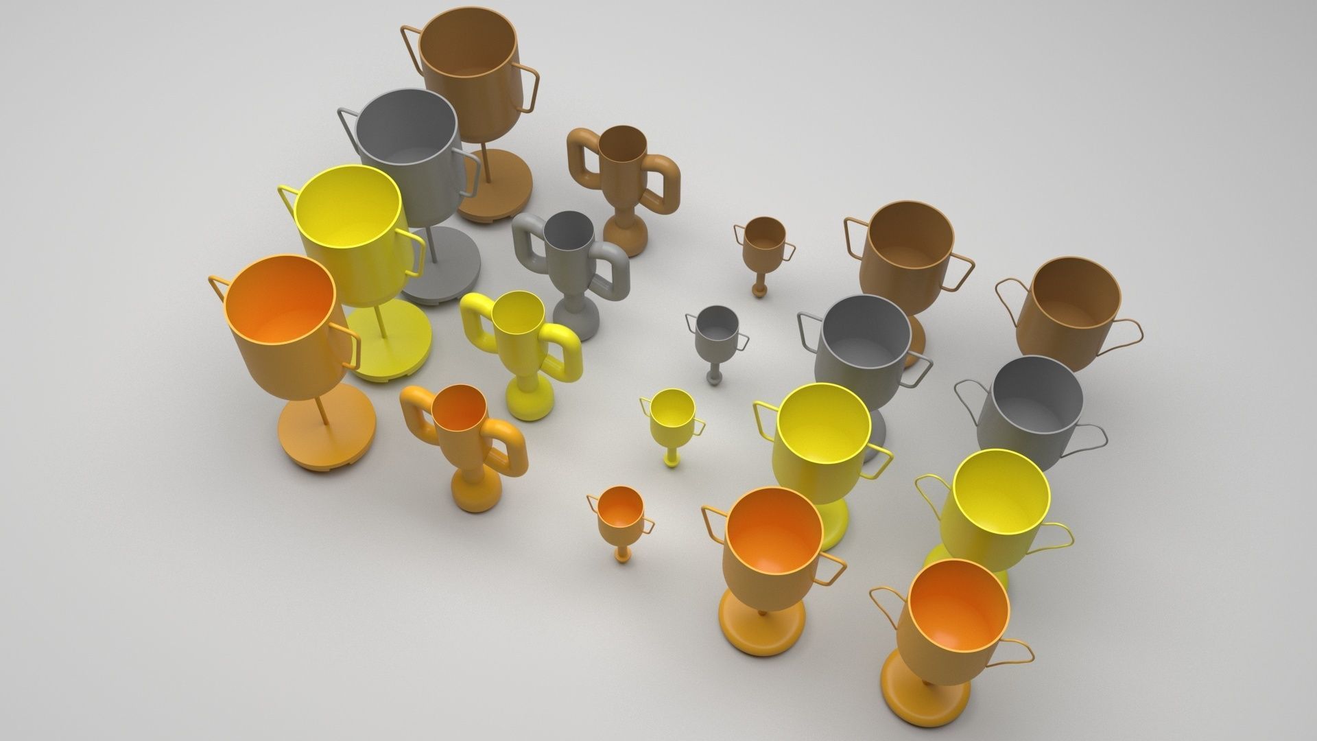 Lego Trophies Set 3D model | CGTrader