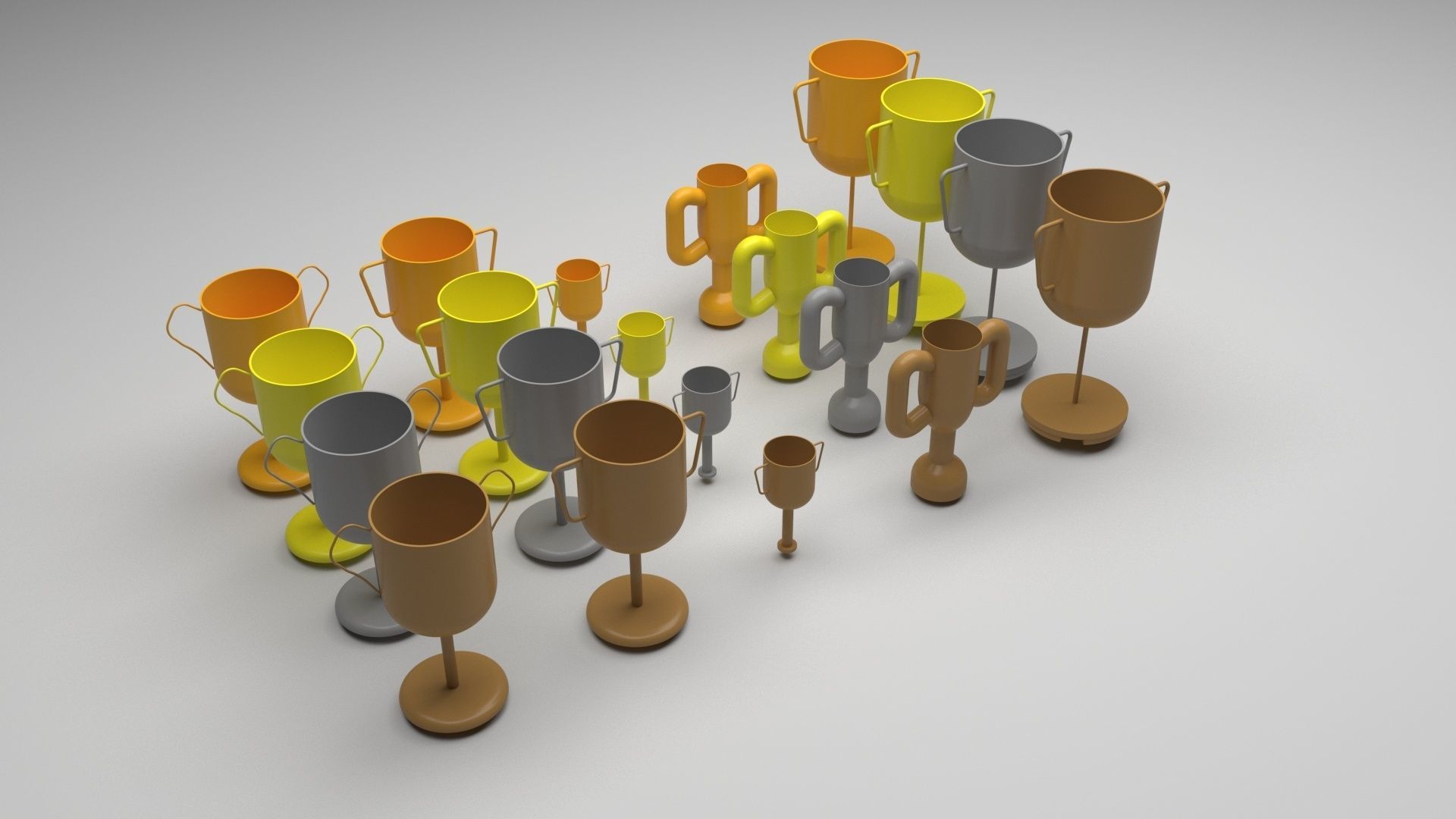 Lego Trophies Set 3D model | CGTrader