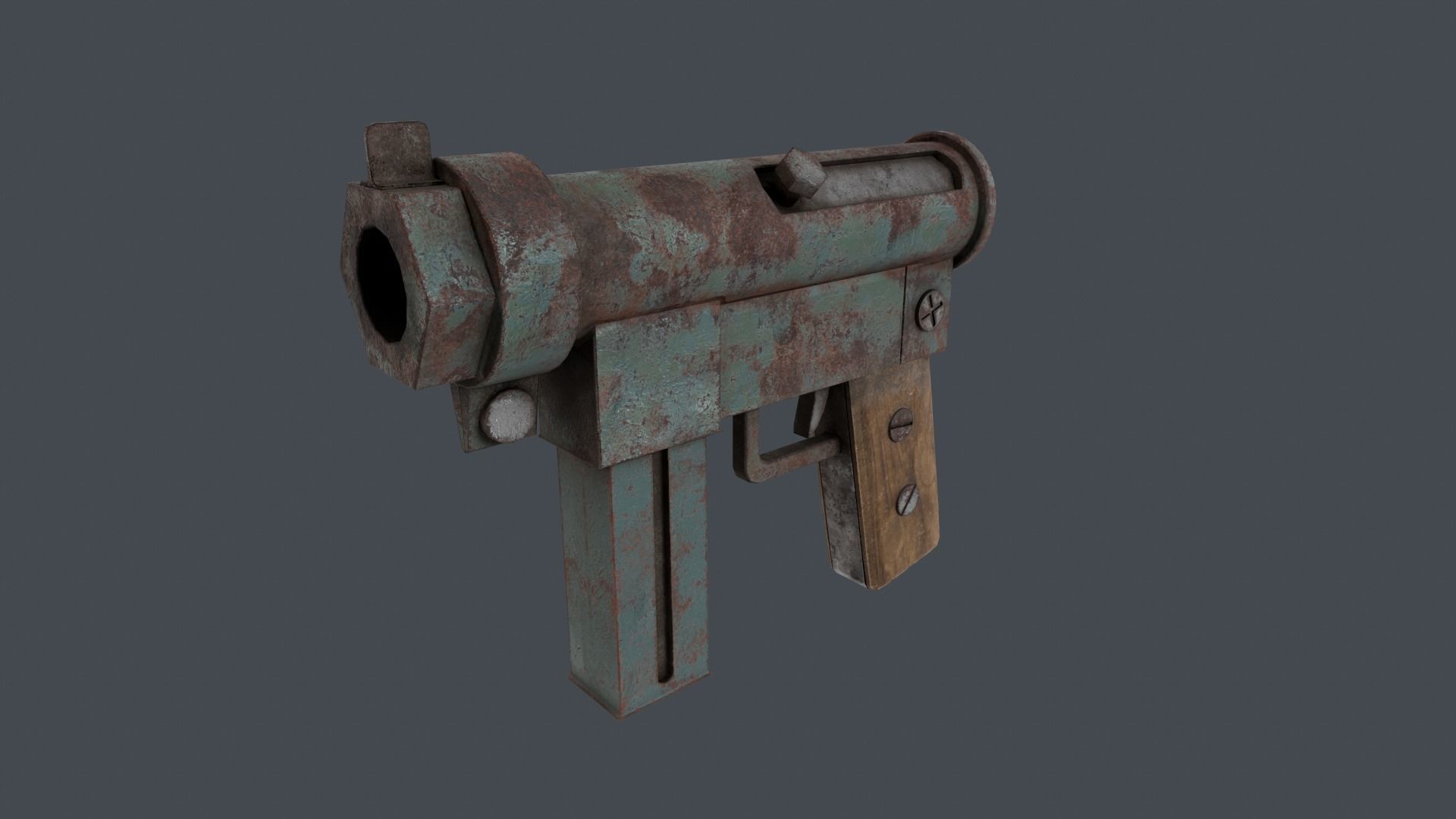 3D model Post apocalyptic Gun VR / AR / low-poly | CGTrader