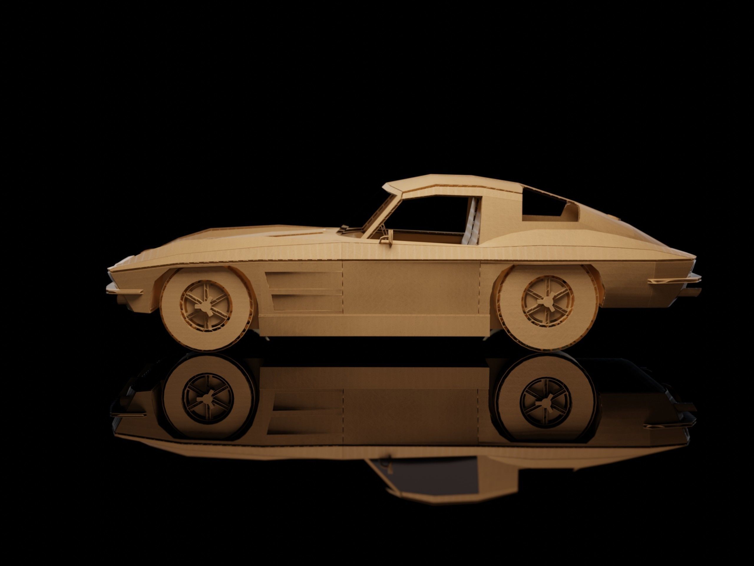CHEVROLET CORVETTE C2 Sting Ray 1963 cardboard car 3D model | CGTrader