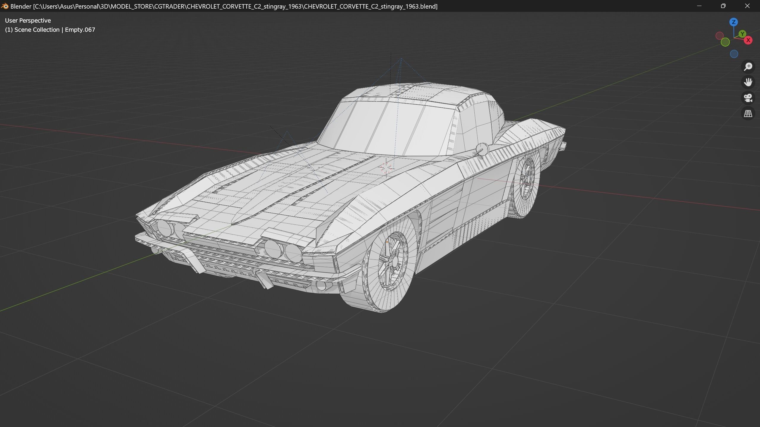 CHEVROLET CORVETTE C2 Sting Ray 1963 cardboard car 3D model | CGTrader