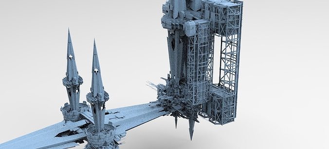 Sci fi Core crystal Shard Bridge Building Shards 2 3D model | CGTrader