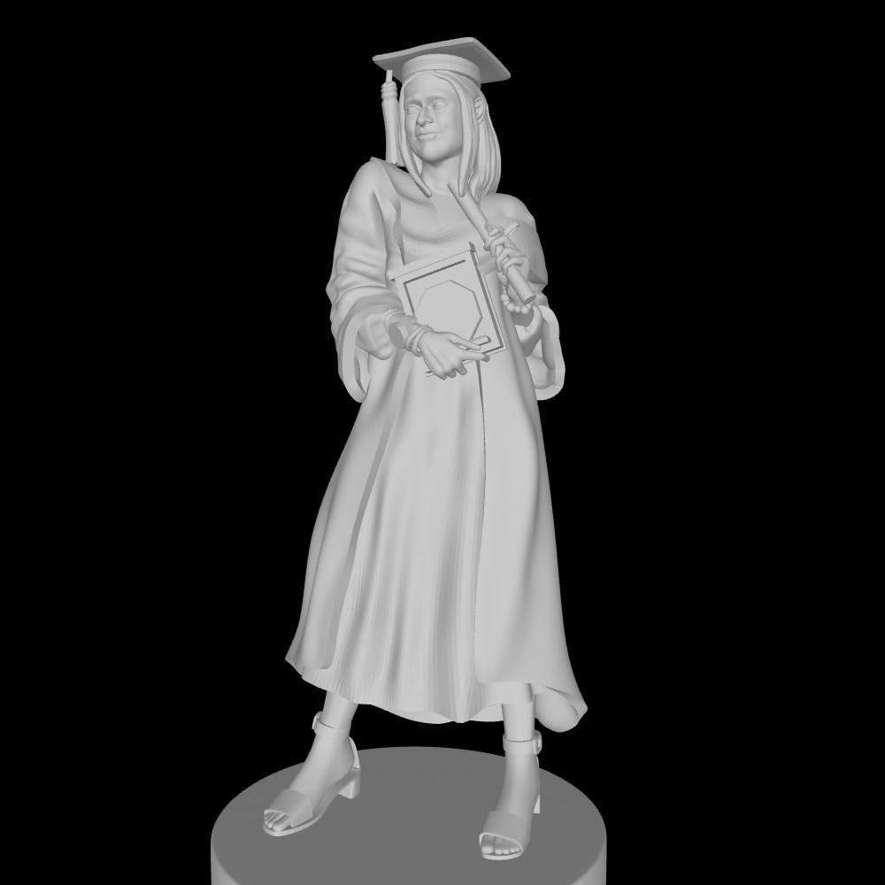 GRADUATION GIRL 1 -GRADUATE-CONVOCATION-VALEDICTORIAN-GRADUATION 3D ...