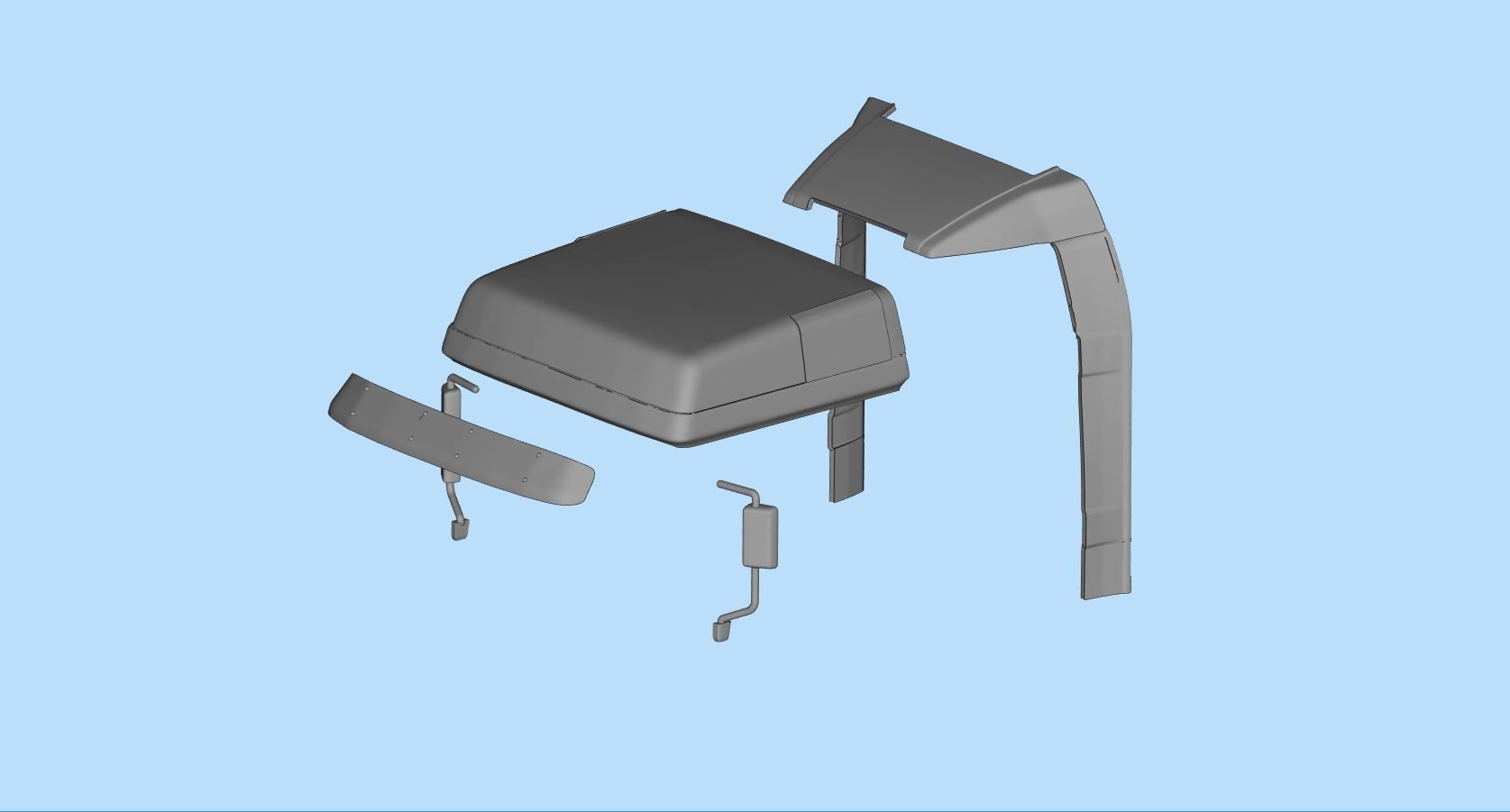 High part RC truck Cab Sunvisor Wind Deflector 3D model 3D printable ...