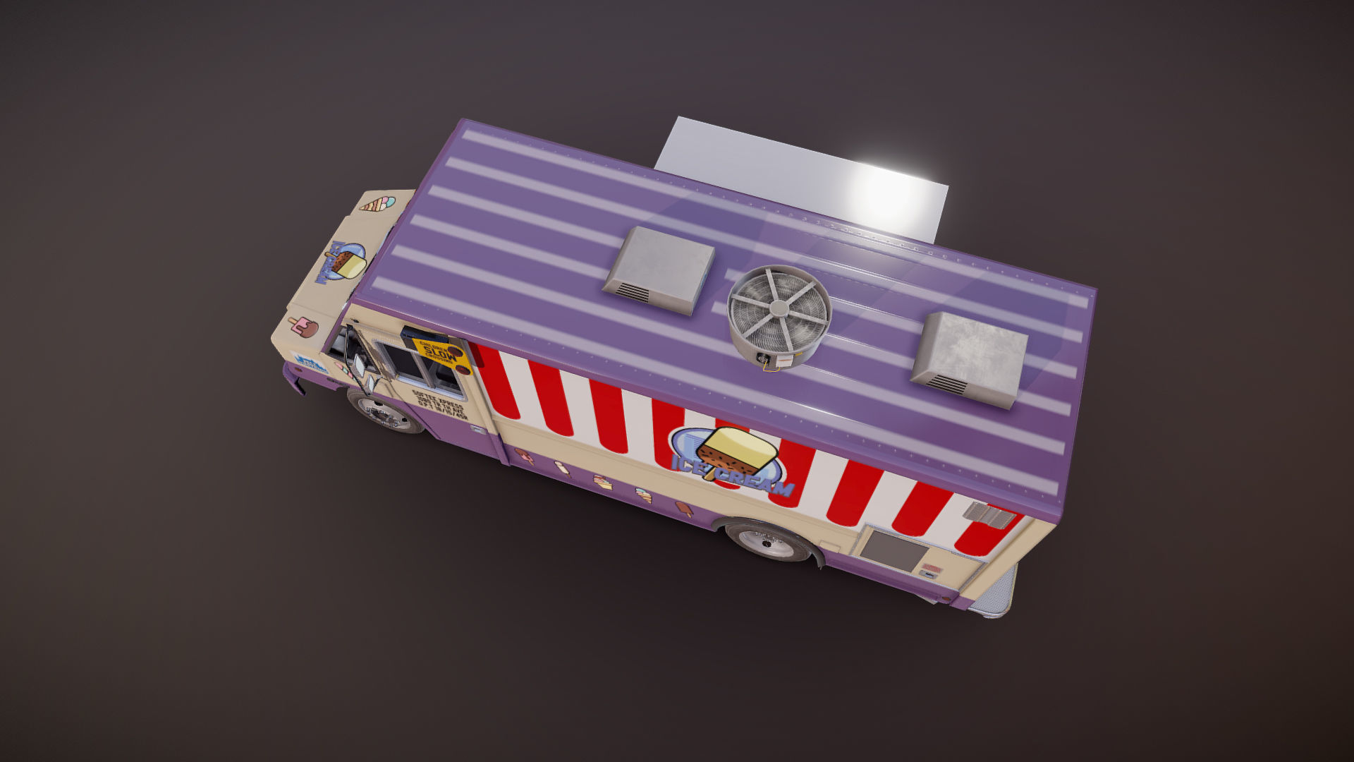 3D model Ice Cream truck Freightliner VR / AR / low-poly | CGTrader