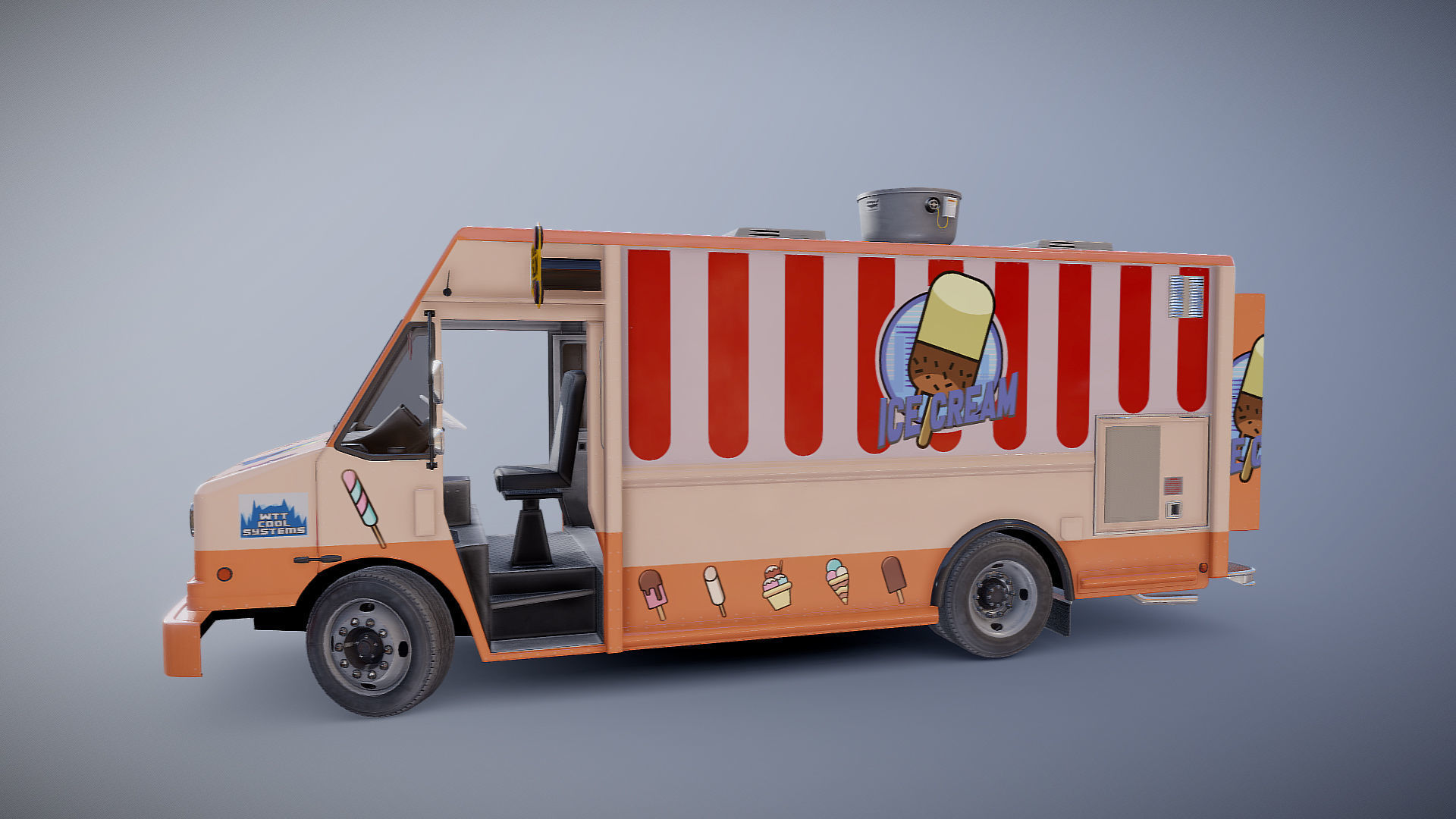 3D model Ice Cream truck Freightliner VR / AR / low-poly | CGTrader