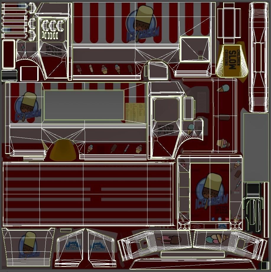 3D model Ice Cream truck Freightliner VR / AR / low-poly | CGTrader