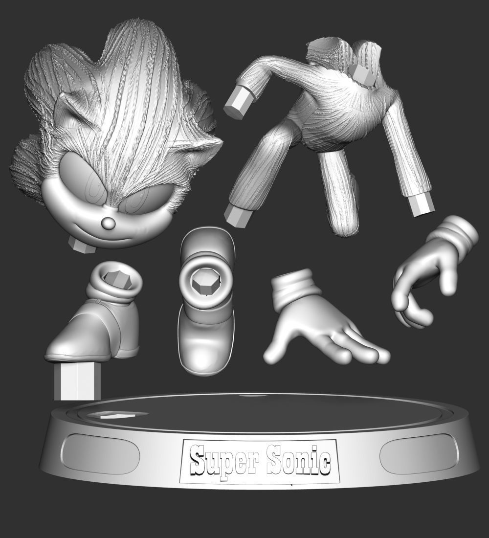 Super Sonic Fanart 3D model 3D printable | CGTrader
