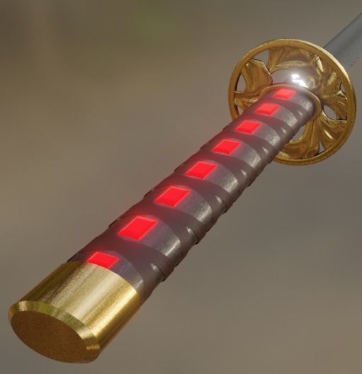 3D model Katana with Death Kanji VR / AR / low-poly | CGTrader