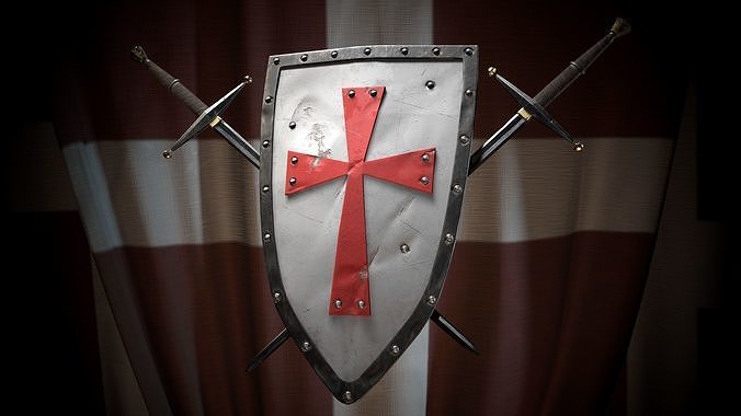 3D model Medieval battle templar sword and knight shield pack VR / AR / low-poly | CGTrader