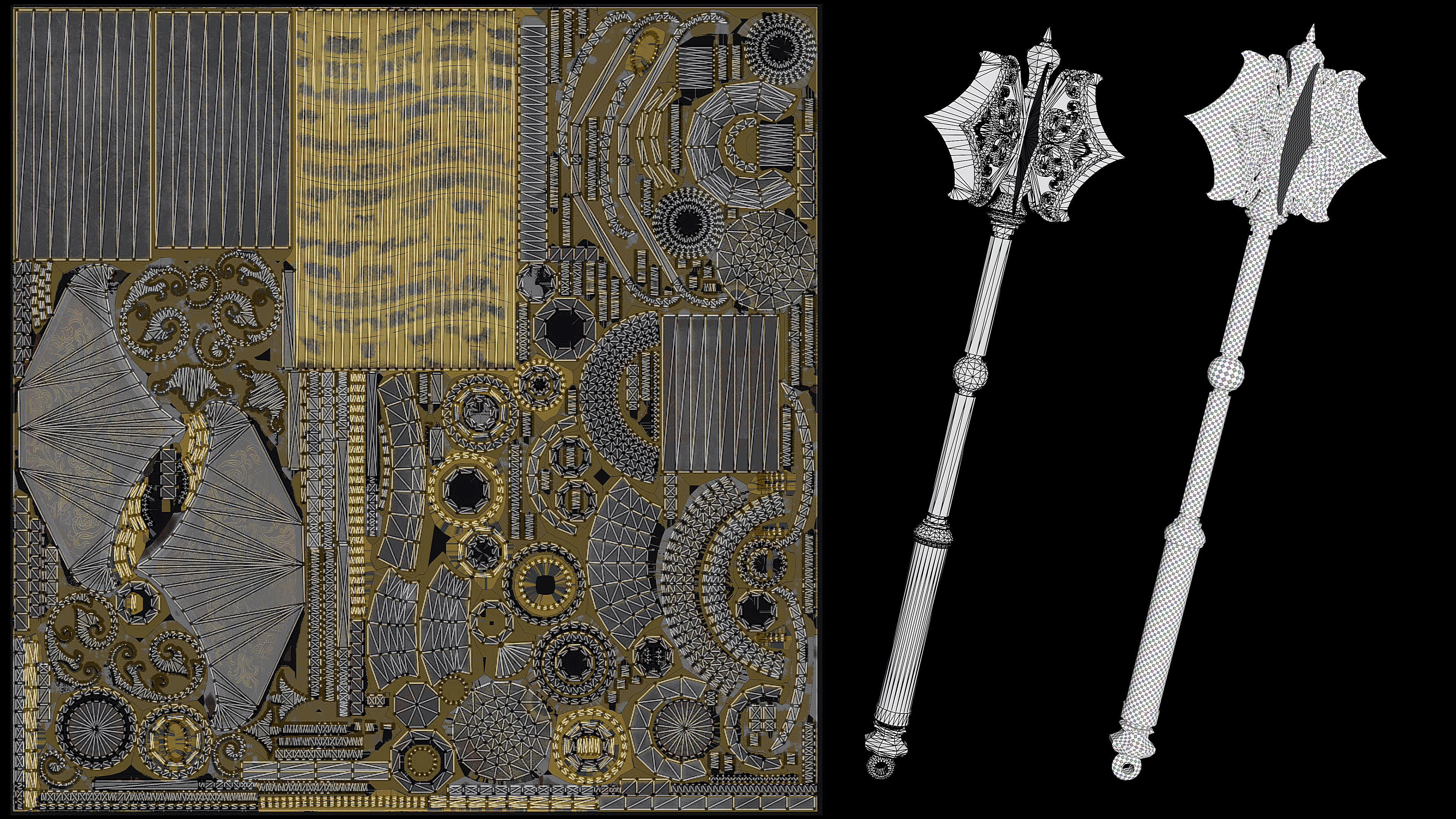 3D model Medieval knight templar mace and Knight shield pack VR / AR ...