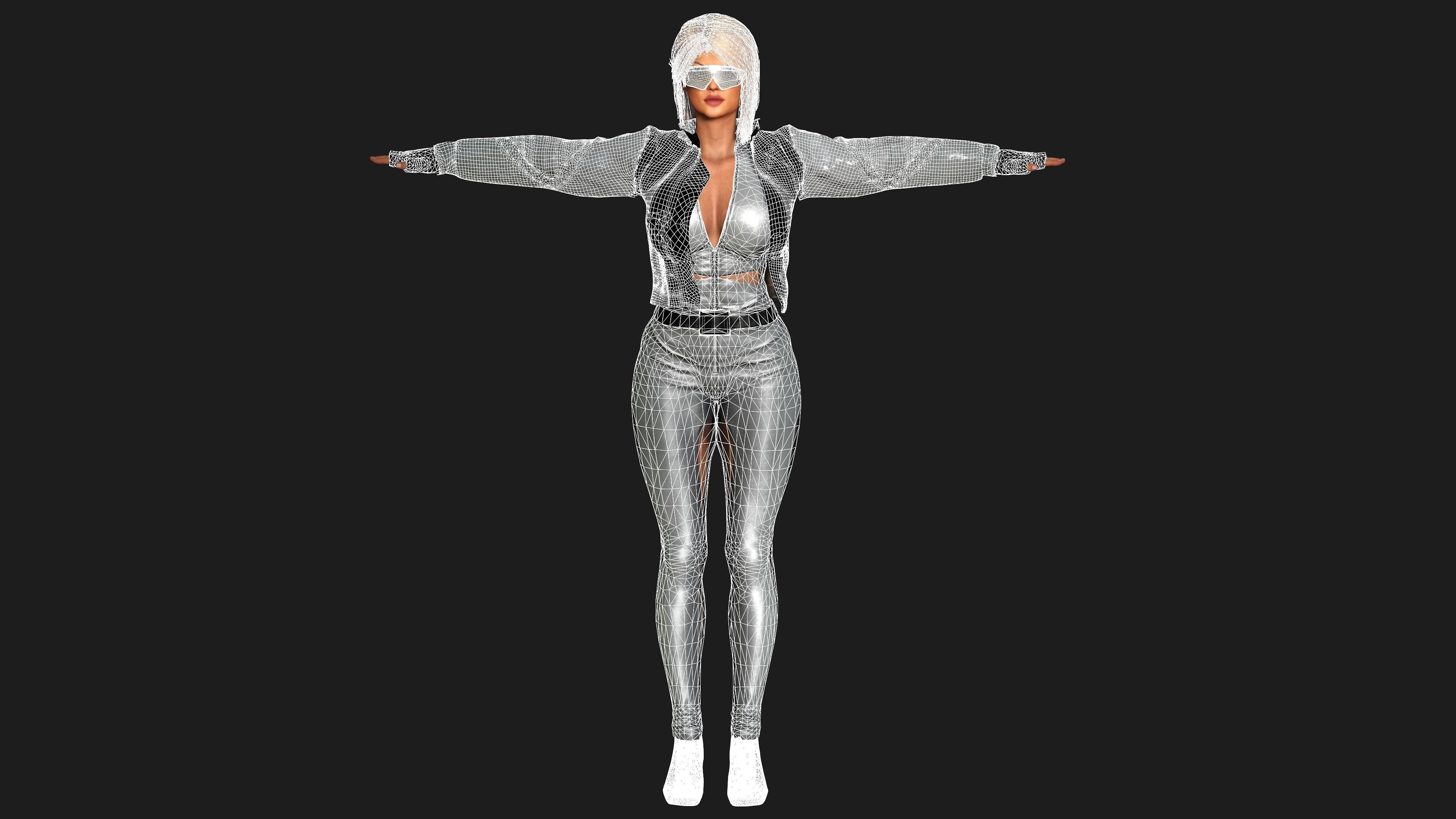 3D model 3D REALISTIC RIGGED CHARACTER - SCI-FI OUTFIT - BROWN CURVY ...
