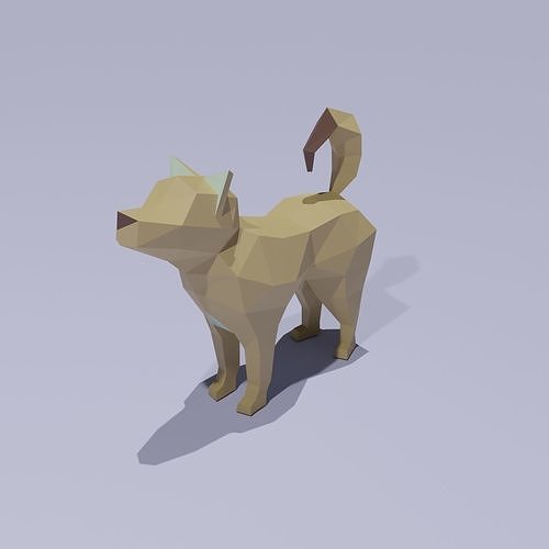 Low Poly standing dog 3D model 3D printable | CGTrader