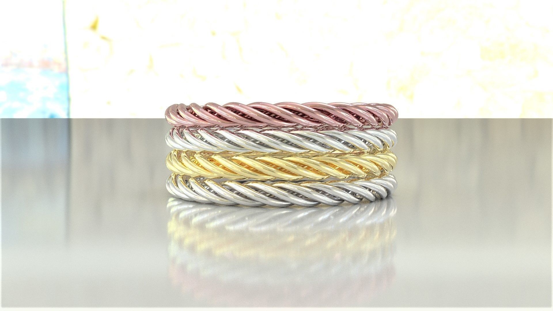 Eternity Rope Ring 2 mm with 16 printable CAD file sizes 3D model 3D printable | CGTrader